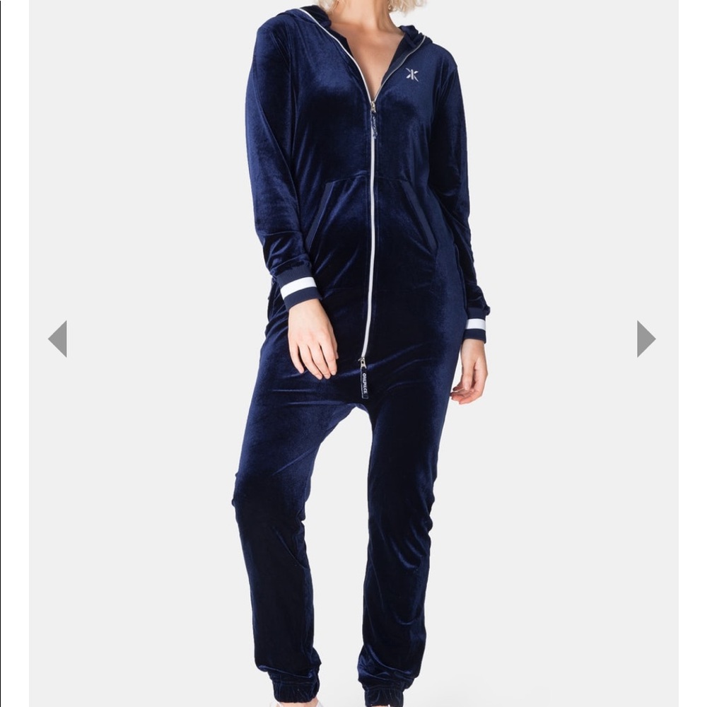 One Piece Velour Jumpsuit - Gem
